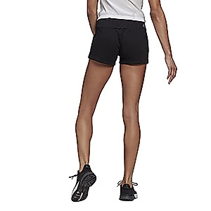 adidas Women's Essentials Slim Logo Shorts, Core Black/White, Medium