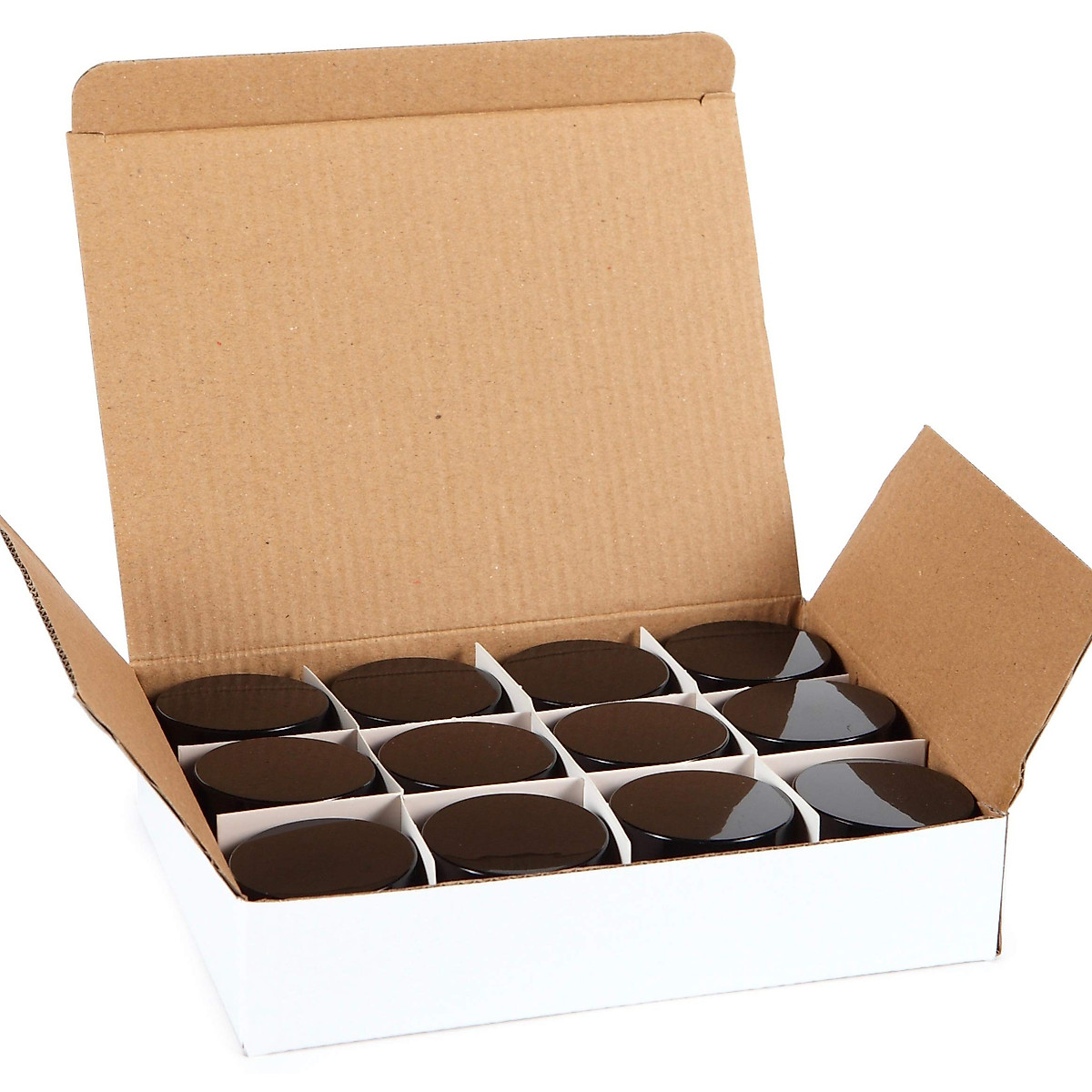 Vivaplex, 12, Cobalt Blue, 15 ml, Round Glass Jars, with Inner Liners and black Lids