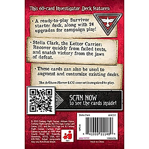 Fantasy Flight Games Arkham Horror The Card Game Stella Clark Starter Deck - Unveil a New Face in Your Adventures! Cooperative Living Card Game, Ages 14+, 1-4 Players, 1-2 Hour Playtime, Made