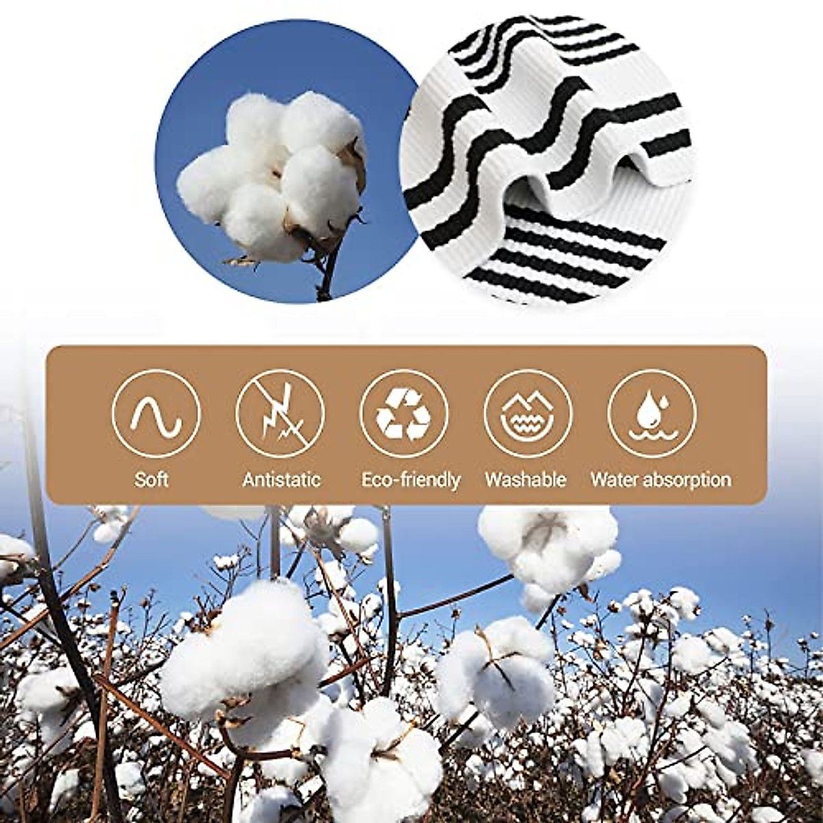 MUBIN Cotton Black and White Striped Rug, 27.5" x 43" Outdoor Reversible Hand Woven Washable Rug Porch Entryway Stripe Carpet ​for Layered Front Door Mats