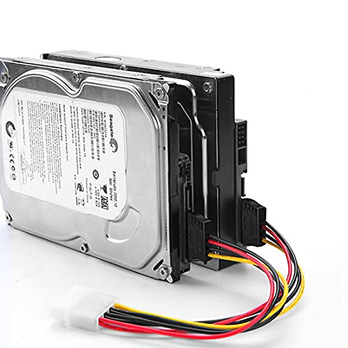 Acxico 5Pcs IDE/Molex/IP4/4-pin to 2X SATA Power 15-pin Converter Adapter Cable