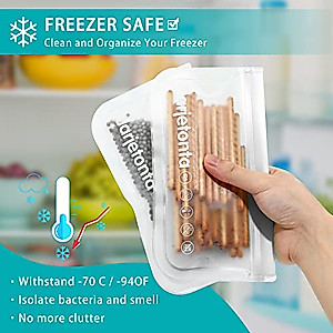 Reusable Storage Bags,10 Pack Reusable Food Container Bags Sets BPA Free Freezer Bags,2 Food Storage Gallon Bags,4 Leakproof Sandwich Bags and 4 Kids Snack Bags,Resealable Silicone for Meat Fruit