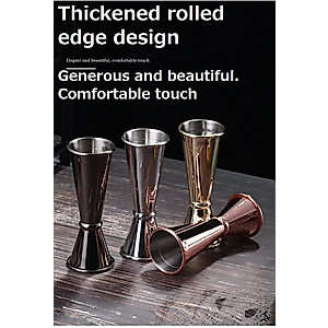 jigger 2oz 1oz,Cocktail Jigger measuring cup,with Measurements Inside Alcohol Measuring Tools shot measure jigger shot Japanese Style Sim Double Jigger for Bartending bartender tools (Gold)