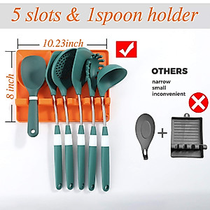 Lyrepie Upgrade Silicone Spoon Rest with Drip Pad, Silicone Utensil Rest Heat-Resistant, Spoon Holder for Kitchen Counter or Stove Top（Spoons are Not Included）