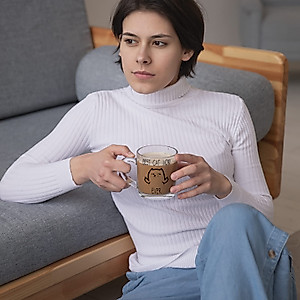 DAZLUTE Glass Coffee Mug, Best Cat Mom Ever Clear Coffee Mugs with Handle, Funny Mother’ s Day Birthday Christmas Gifts for Cat Lovers Mom Mother Women Her, 11Oz