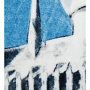 Northwest Micro Raschel Throw Blanket, 46 x 60 Inches, Blue,White