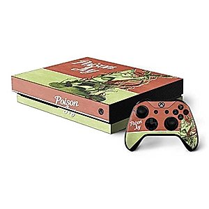 Skinit Decal Gaming Skin Compatible with Xbox One X Console and Controller Bundle - Officially Licensed Warner Bros Poison Ivy Design