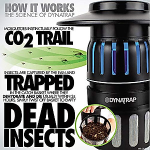DynaTrap DT700 Outdoor Insect and Mosquito Trap UV LED, Atrakta Lure, 1/4 Acre, Black