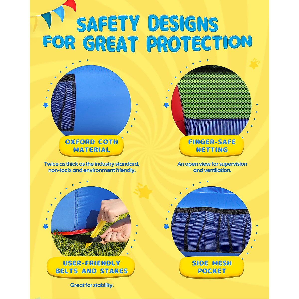 AirMyFun Toddler Bounce House with Blower for Kids 3-8, Inflatable Bouncy Jumping Castle with Slide, Indoor/Outdoor Jump Bouncer House, 82011A