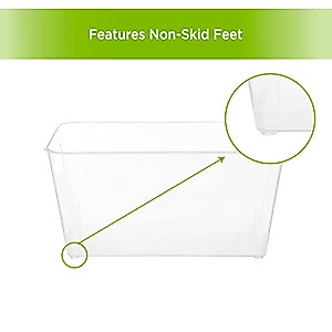 Kenney Organizer Bin with Handles, 3.75” L x 8.75” W x 3.75” H, Clear, 2 Piece