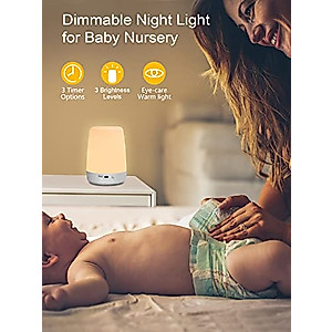YYDSKIT Night Light for Kids Baby Nursery 200hrs Rechargeable Touch 3Dimming 5Color Changing Lamp 3Timers Portable
