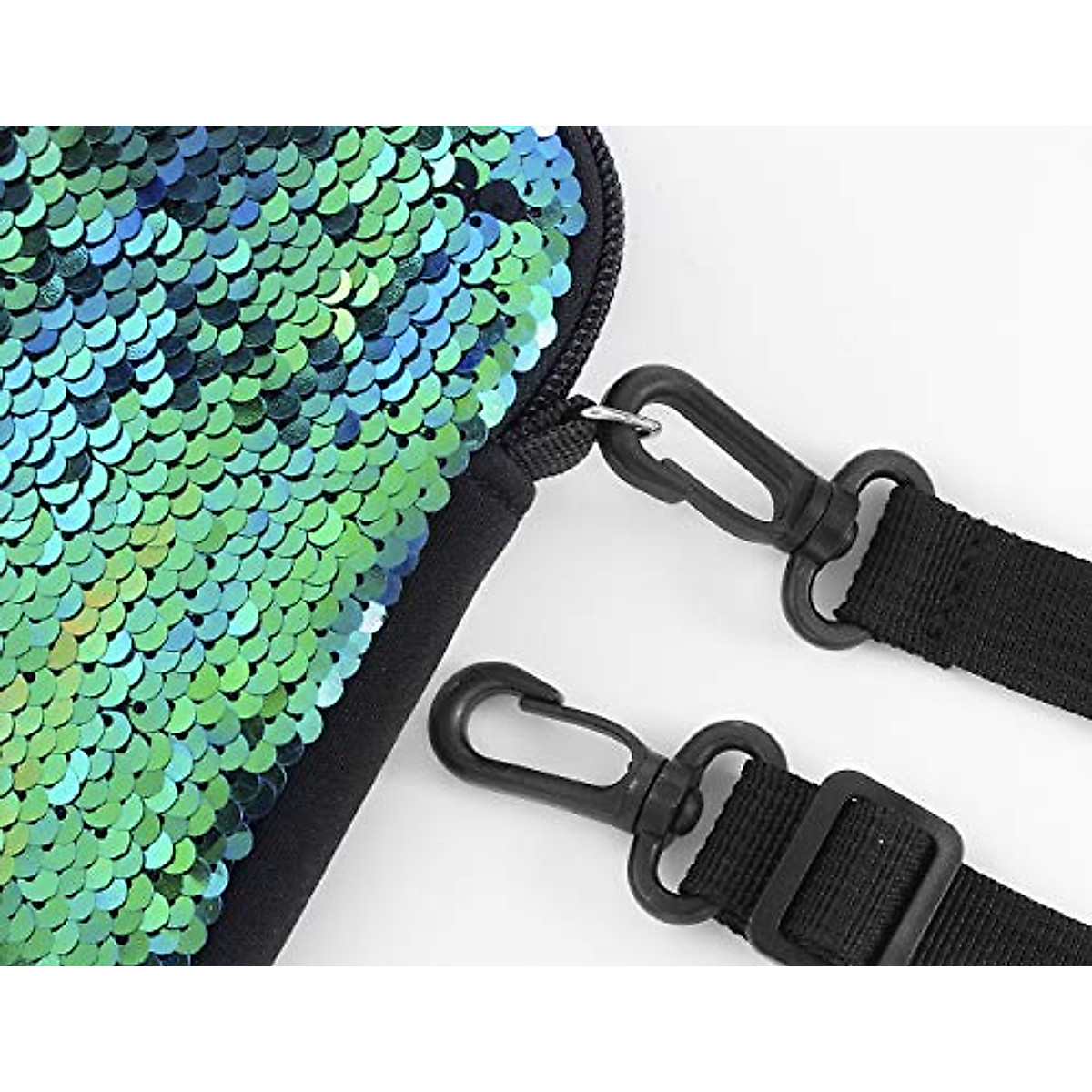 Set of 4 Sequin Clutch for Women Mermaid Flip Purse for Girls Neoprene Crossbody Purse with Detachable Strap Clutch Purses - FUNLAVIE