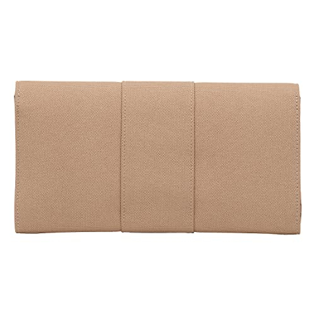 Synthetic Leather Belted Envelope Clutch, Beige1