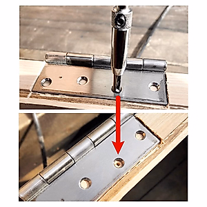 Japard Self Centering Drill Bit Set for Hinges 4 Pcs, 1/4 Hex Shank with 5/64, 7/64, 9/64, 11/64 inches Door Window Cabinet