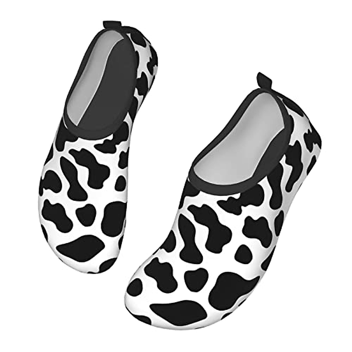 Cow Print Black and White Mans Woman's Water Shoes Quick Dry Aqua Socks for Beach Surfing Swim Pool