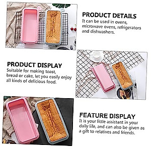 VILLCASE Silicone Baking 1pc Rectangular Silicone Mold De Para Gelatinas Mini Saucepan Silicone Loaf Pan Silicone Cake Mould Baking Tin Bread Loaf Pan Silica Gel Pink Bread Mould Household
