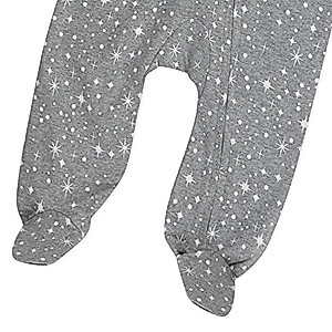 HonestBaby Sleep and Play Footed Pajamas One-Piece Sleeper Jumpsuit Zip-front PJs Organic Cotton for Baby Boys, Unisex, Twinkle Star, 3-6 Months