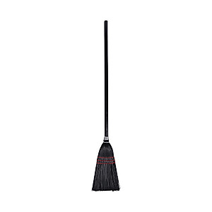 Boardwalk BWK951BP Flag Tipped Poly Bristle 37 in. - 38 in. Length Lobby Broom - Natural/Black (1 Dozen)