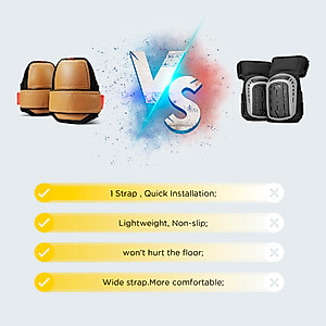 Biviwan 2 Pairs Leather Knee Pads, One Strap Non-slip Knee Pads, Machine Washable, Durable, Gifts for Men,Large Size