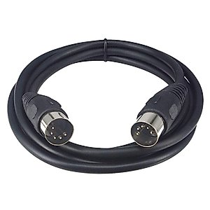 YOTENKO 5 pin MIDI Splitter Cable Black with Keyed 5-pin DIN Connector Molded Connector Shells HIMI Cable- 4.92 Feet /1.5 Meters