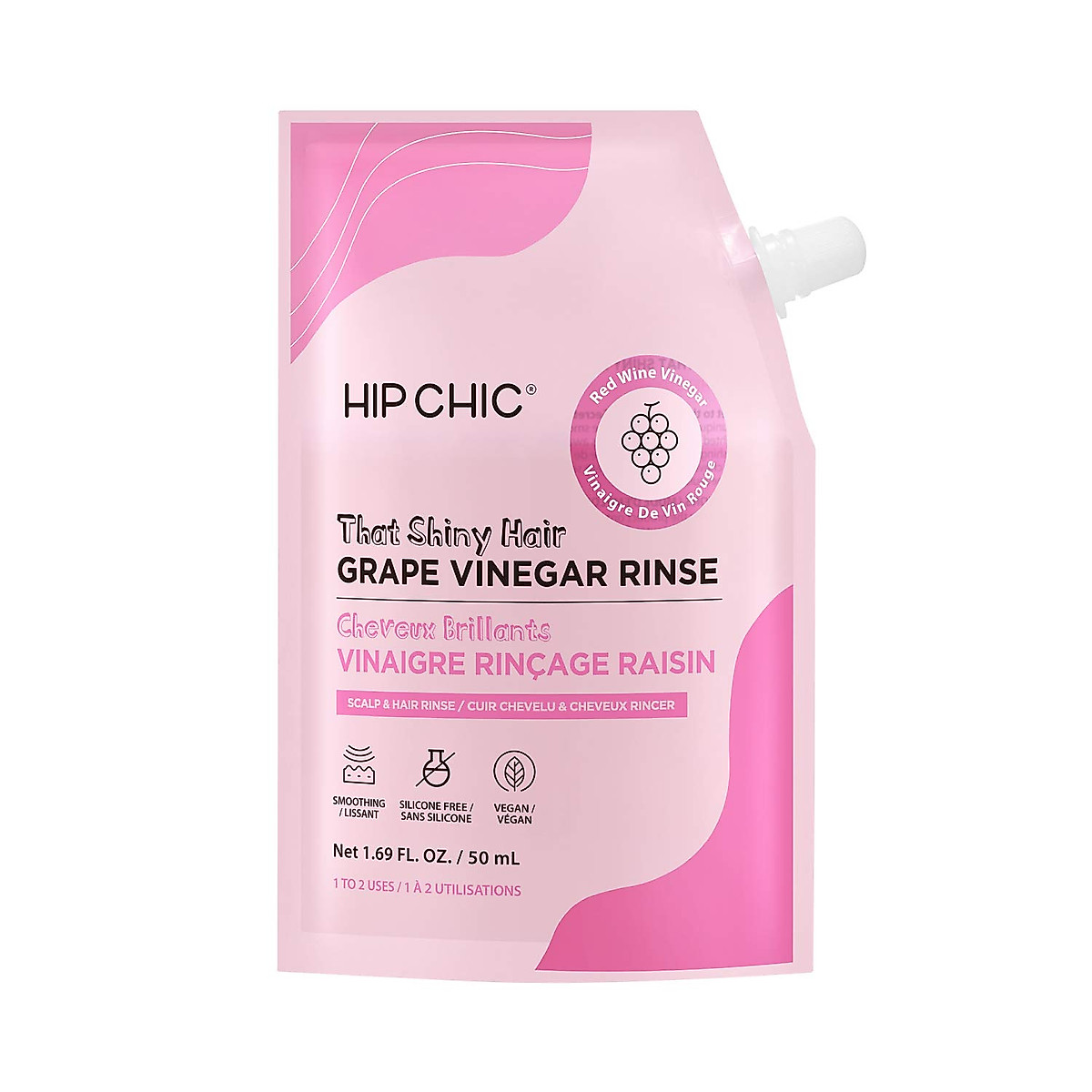 HIP CHIC That Shiny Hair Grape Vinegar Rinse [1 Count] Clarifying for Smooth and Fresh Hair,