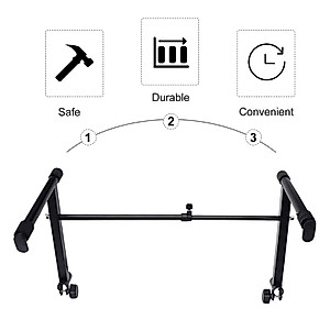 1 set Piano Keyboard Stand, Height- adjustable Electronic Keyboard Holder, Electronic Piano Rack for Digital Pianos Practical Bracket