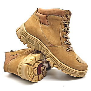 Zalupe Hiking Boots for Men's and Women's Desert Sand Military Genuine Leather Rider Army