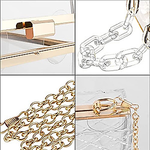 Clear Purse Acrylic Box, Women Evening Clutch Bag, Transparent Stadium Approved Crossbody Shoulder Handle Handbag Fits Party, School Prom & Concerts