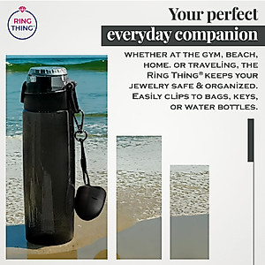 Ring Thing® - Ring holder for jewelry, portable ring case, ring organizer, ring storage, waterproof compact portable ring jewelry holder, organizer for stacking rings (Black Onyx)