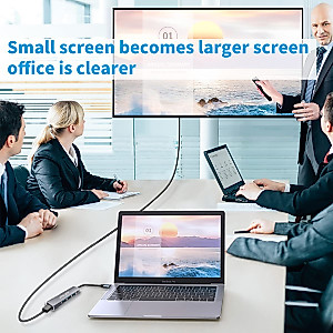 UPIKOPP USB C Hub HDMI Adapter for MacBook Pro Dongle, Thunderbolt 3 to USB HDMI Hub for Mac/MacBook Air/ipad Pro/Projector with 3 USB Ports and PD Charging Port