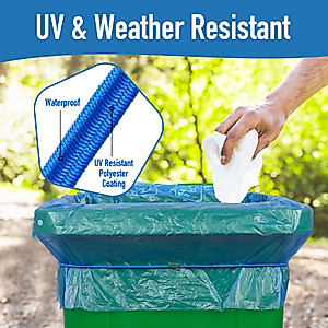 Large Rubber Bands Set of 3, Fits 55, 65, 96 Gallon Trash Cans, Trash Can Rubber Bands for Large Trash Bags, Durable Kitchen Garbage Bag Straps, Heavy Duty Elastic Bands in Black, Blue and Olive Green