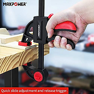 MAXPOWER 24-inch Bar Clamp and 31-inch Spreader for Woodworking, Quick Release Wood Clamps Set, Pack of 4