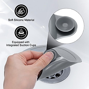 uxcell Silicone Tub Stopper 5.9" Dia Square Kitchen Bathtub Drain Cover Plug Stopper for Shower, Bathroom Sink, Kitchen Sinks, Bathtubs, Grey