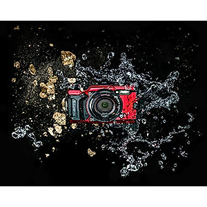 OM System Olympus TG-6 Red Underwater camera, Waterproof, Freeze proof, High Resolution Bright, 4K Video 44x Macro shooting