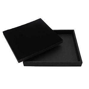 N'icePackaging 2 Qty Black Plastic Jewelry Tray w/Midnight Black 36 Ct Ring Foam Insert Companion - Half Tray Size 7.25" x 8.25" x 1"