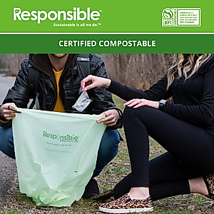 Compostable Tall Kitchen Trash Bags 13 Gallon - Heavy Duty Multipurpose Bin Liners for Food Scraps, Yard Waste & Compost (200 Count)