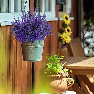 8 Pcs Faux Pampas Grass Decor 38''/97cm Tall Artificial Large Pompas Grass Pompous Floral Fluffy Fake Plants Floor Vase Filler for Kitchen Home Boho Decorations, Purple