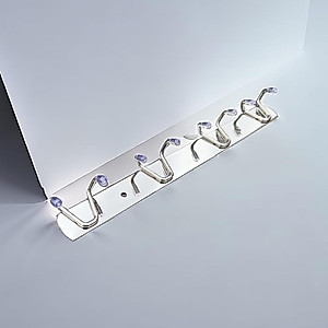 AOLZUNK Wall Mount Coat Hook, Heavy Duty Stainless Steel Rack Wall Mounted Hooks for Coats Towels Keys and Hats