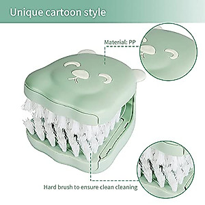 CQT BladeBrush Knife and Cutlery Cleaner Brush Bristle Scrub Kitchen Washing Non-Slip ,B002-1 Changeable Scrub Head and Scouring Pad (Green)