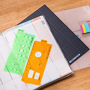 KOKUYO JIBUN_TECHO B6 bundles (2 IDEA notebooks, 1 transparent cover and 2 Template Stencil of Icon & Plan)