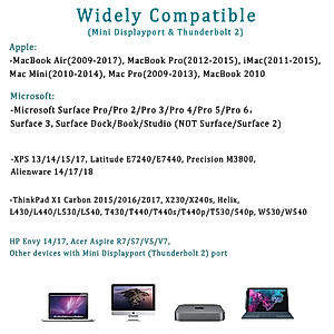 UVOOI Mini DisplayPort to HDMI Cable 4K 10 Feet (2-Pack), Mini DP to HDMI Cable Cord (Thunderbolt Compatible with MacBook Air/Pro, Surface Pro/Dock) for HDTV, Projector, Monitor