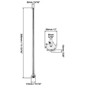 QWORK Dispersing Disc Dispersing Machine Blade Paddle Impeller, Stainless Steel Dispersion Impeller for Blender Overhead Stirrer Electric LAB Mixer, 8 x 300mm Rod, 50mm Disc