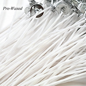 Candle Wick,100 Piece Candle Wicks for Candle Making DIY, 6 Inch Pre-Waxed Cotton Wick with Tabs