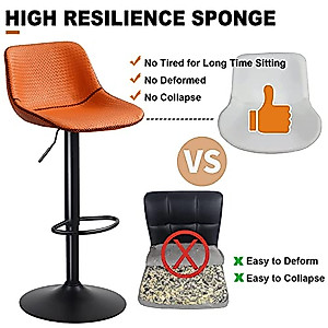 YOUNUOKE Bar Stools Set of 2 Modern Faux Leather Swivel Counter Height Barstools with Back Adjustable Tall Bar Stool Chairs for Kitchen Islands