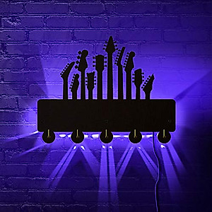The Geeky Days Guitar Design Home Decor Wall Art Wall Hook Bedroom Decor Hanger Music Instrument Coat Bags Clothes Hook Keys Holder Towel Hooks for Music Lover Gift