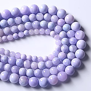 10mm 36pcs Natural Galaxy Purple Persian Jades Stone Beads for Jewelry Making Round Loose Beads DIY Bracelet 15" Energy Healing Power Stone Beads(10mm, Galaxy Starry Purple Jade)