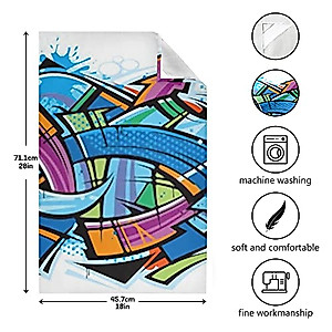 JIUCHUAN Kitchen Dish Towel Set 6 Graffiti Art Mural Kitchen Towel Large28''x18'' Kitchen Towels，Dishcloths，Decorative Waffle Towels，Hand Towels，Tea Towels