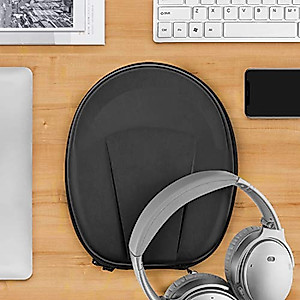 Geekria Shield Headphones Case Compatible with Bose QuietComfort SE, QC45, QC35, QC3, QC2, QC15, AE 2i Headphones, Replacement Protective Hard Shell Travel Carrying Bag with Cable Storage (Black)