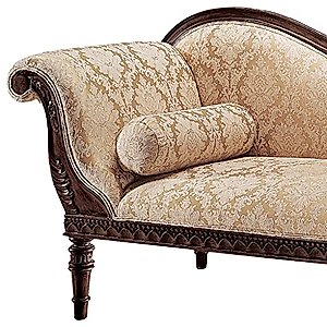 Design Toscano Swan Fainting Left Version Couch, 73", walnut