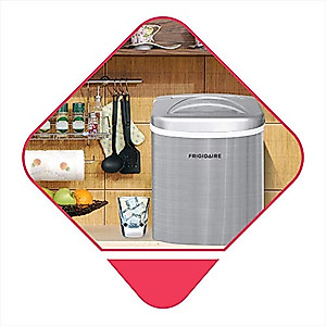 Frigidaire EFIC118-SILVER-KL Ice Maker Machine, Compact Countertop, Silver Medium